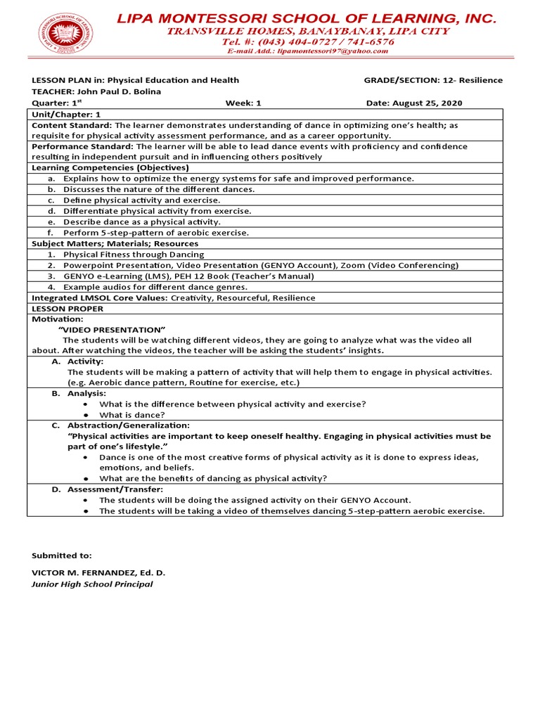 Lesson Plan 1st and 2nd G12 | PDF | Educational Technology | Learning
