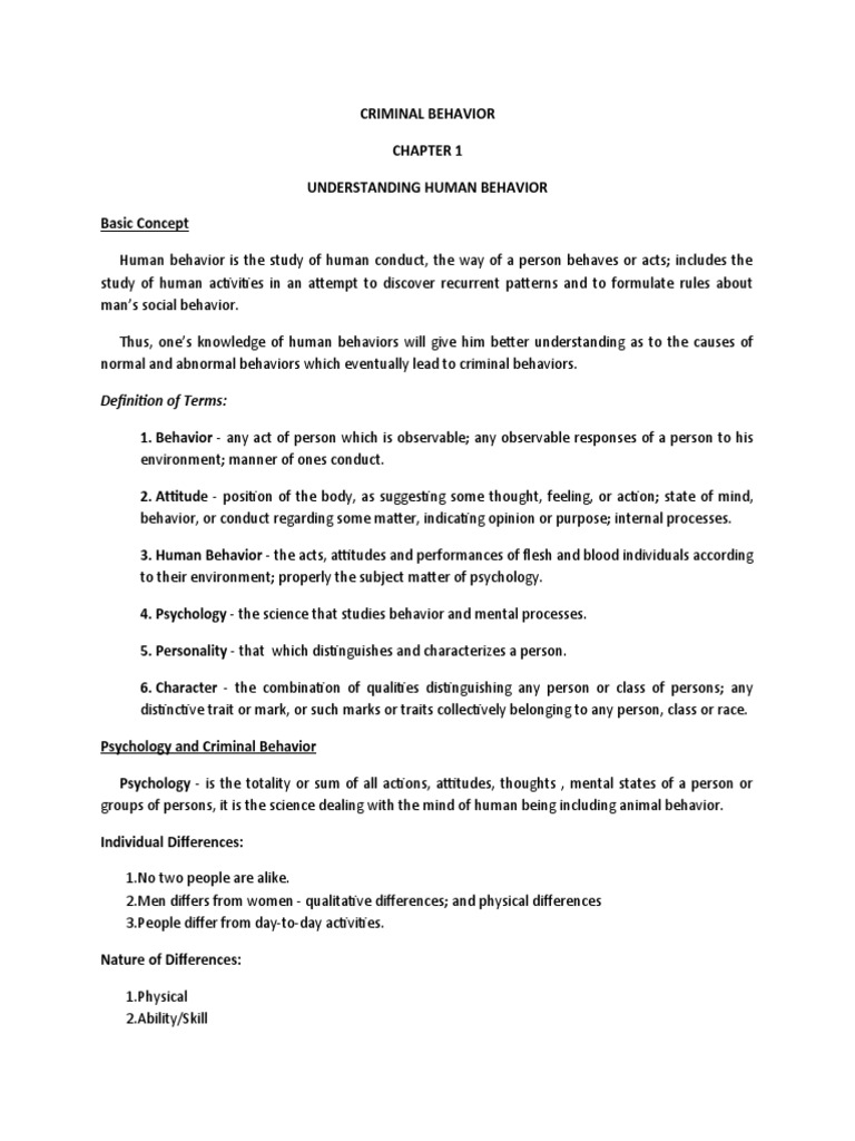 Human Behavior 1 | PDF | Id | Behavior