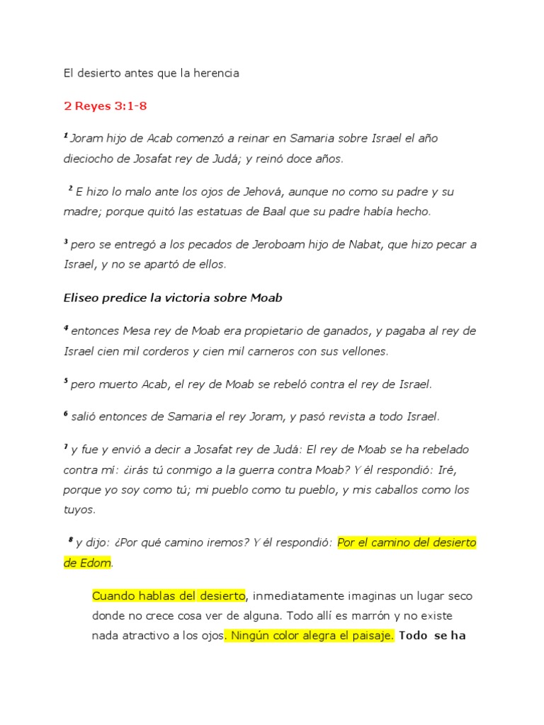 Joram y el Desierto de la Fe | PDF | El antiguo Israel y Judá