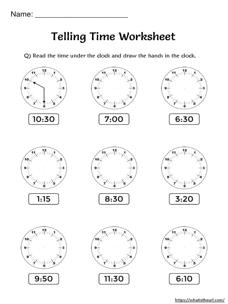 Telling Time Worksheets | PDF