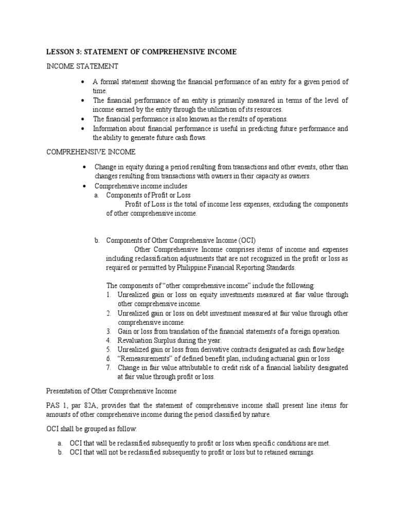 Understanding the Statement of Comprehensive Income and Key Financial ...