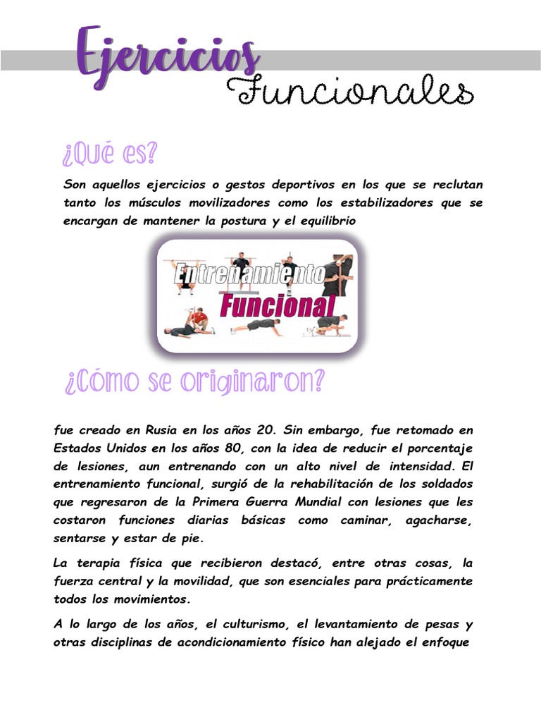 Ejercicios Funcionales | PDF | Entrenamiento con pesas