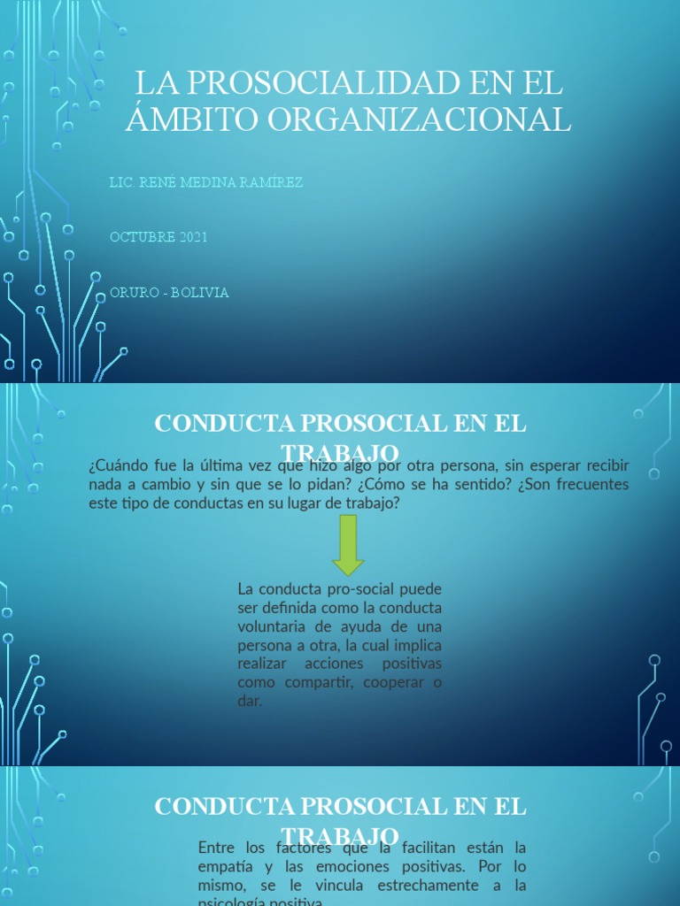 La Prosocialidad en El Ámbito Organizacional | PDF | Comportamiento ...