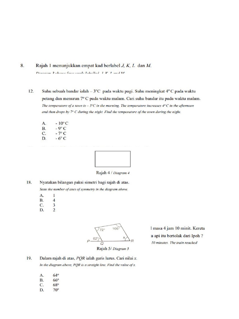 Latihan Matematik Tingkatan 1 | PDF