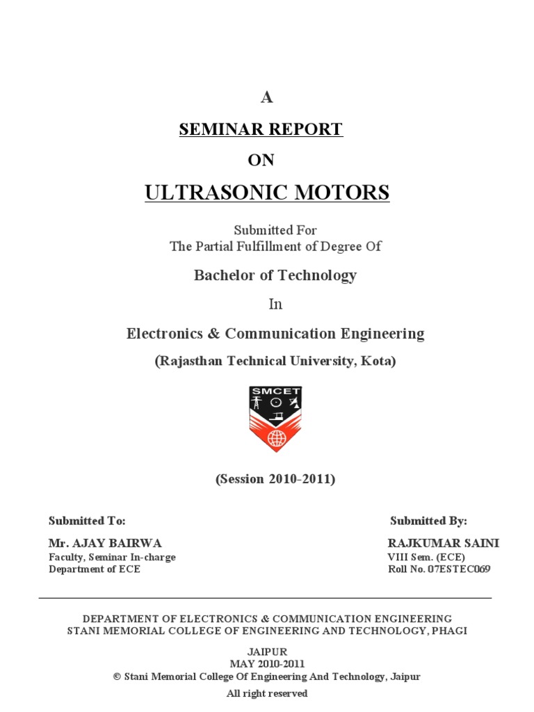 Ultrasonic Motors | PDF | Piezoelectricity | Electric Motor