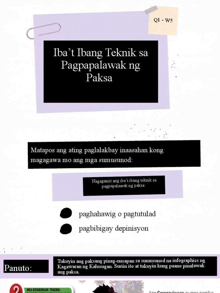 Q1 - W5 (Iba't Ibang Teknik Sa Pagpapalawak NG Paksa) | PDF