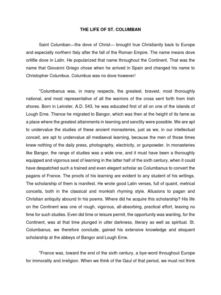 The Life of St. Columban | PDF