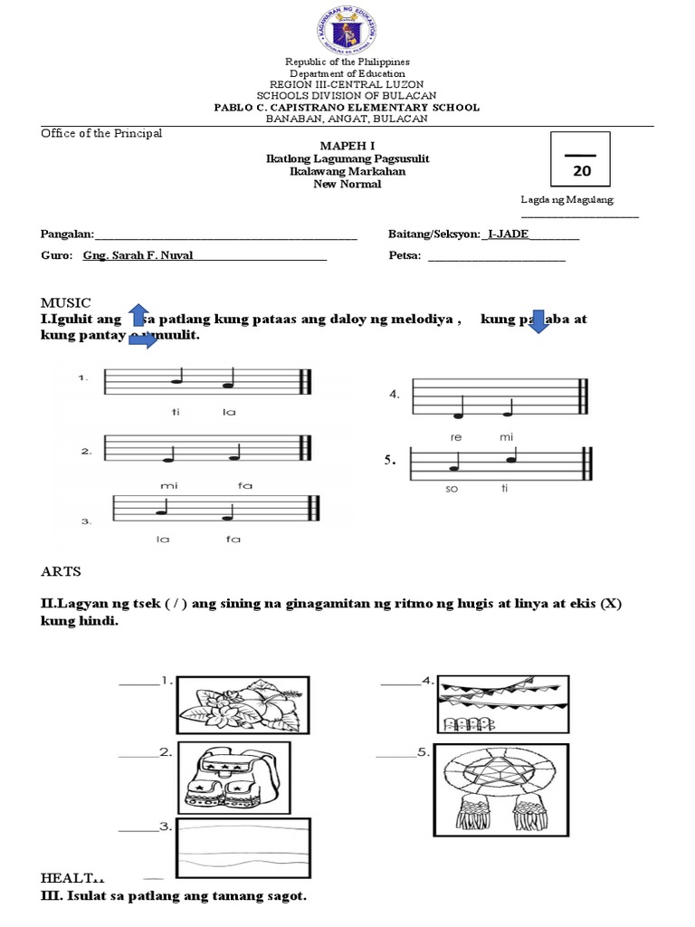 Quarter 2. 3rd Summative MAPEH | PDF