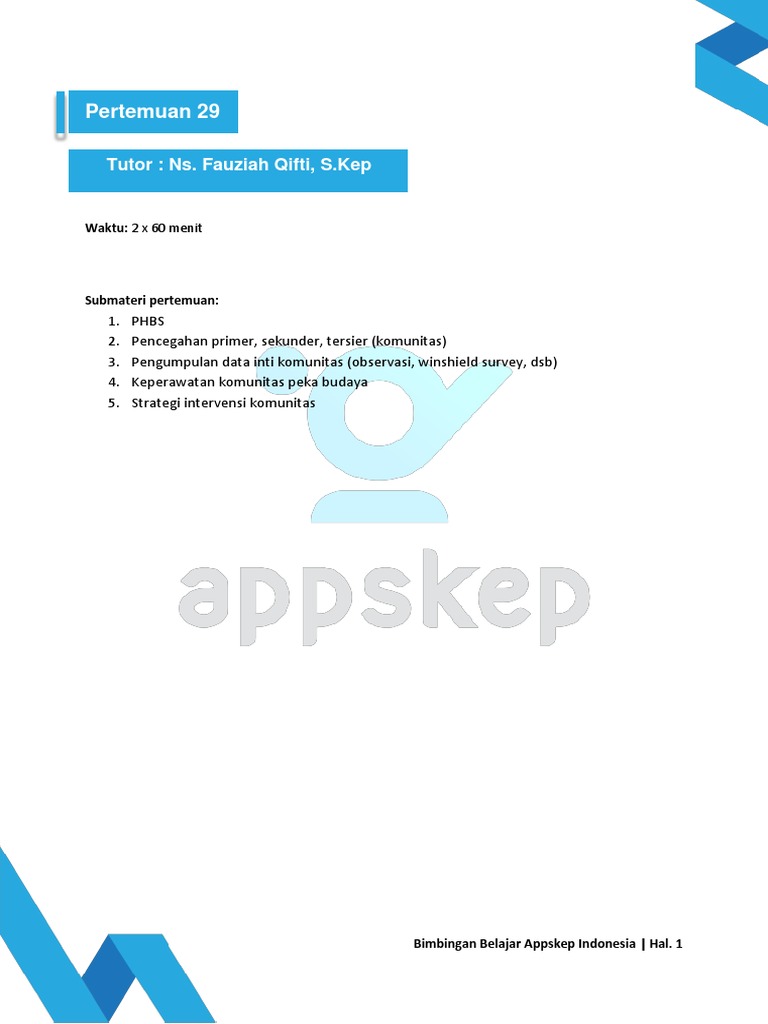 Pertemuan 29 - Fauziah Qifti (PHBS, Komunitas) | PDF | Pengembangan Diri | Kesehatan Holistik