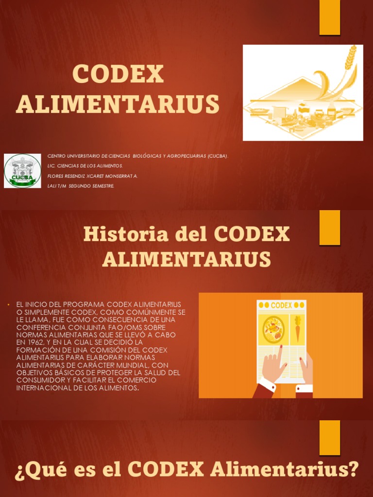 Codex Alimentarius | PDF | Organización de Comida y Agricultura | Alimentos