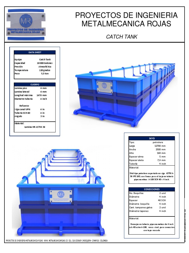 Cath Tank - Data Sheet | PDF | Ingeniería mecánica