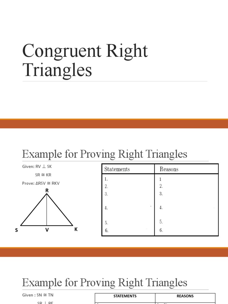 Congruent Right Triangles | PDF | Triangle | Geometric Shapes