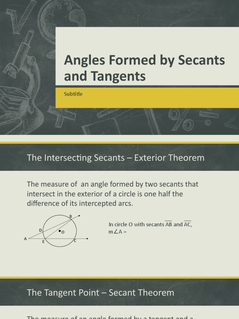 Angles Formed by Secants and Tangents | PDF | Trigonometric Functions ...