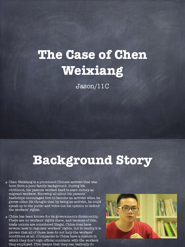 The Case of Chen Weixiang: Jason/11C | PDF | Labor Rights | China