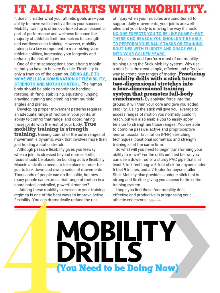 Essential Stick Mobility Exercises | PDF | Flexibility (Anatomy ...
