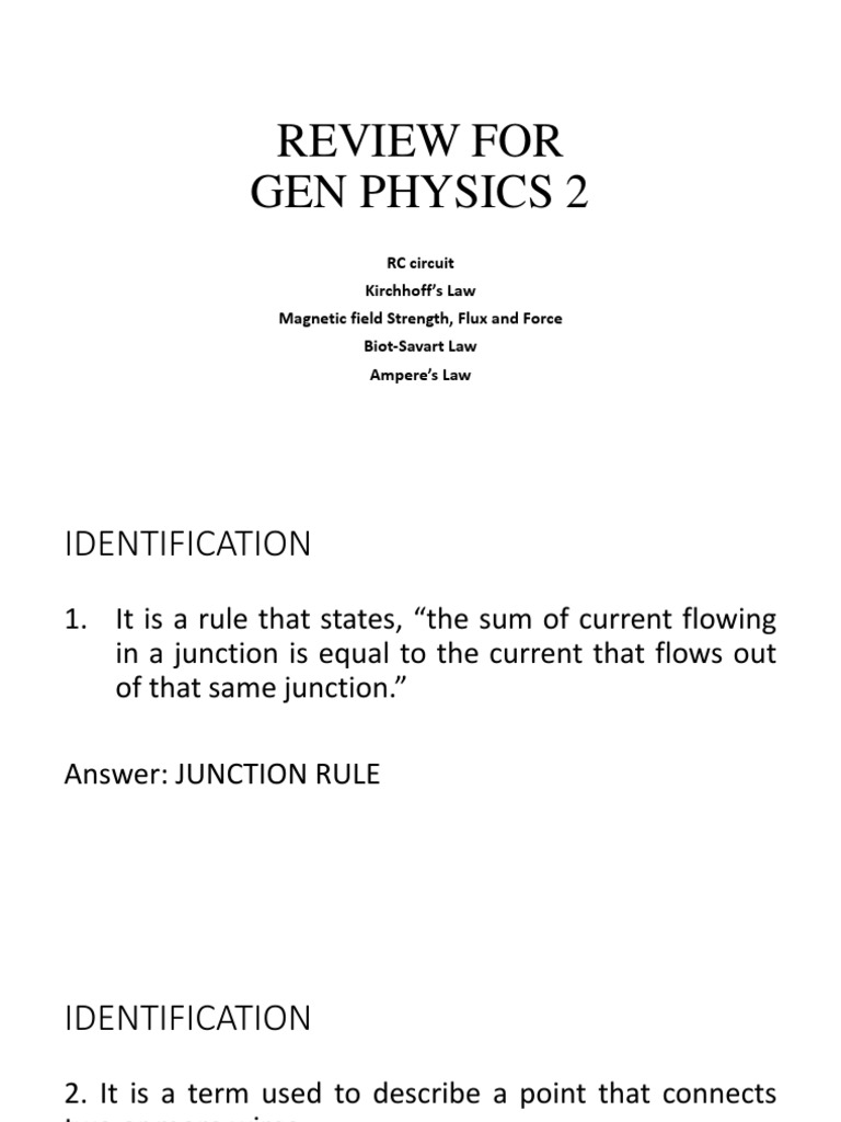Gen Physics 2 Reviewer | PDF | Science & Mathematics