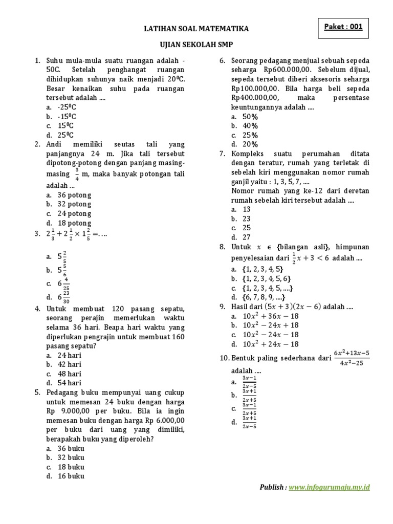 Us Math SMP - 001 | PDF