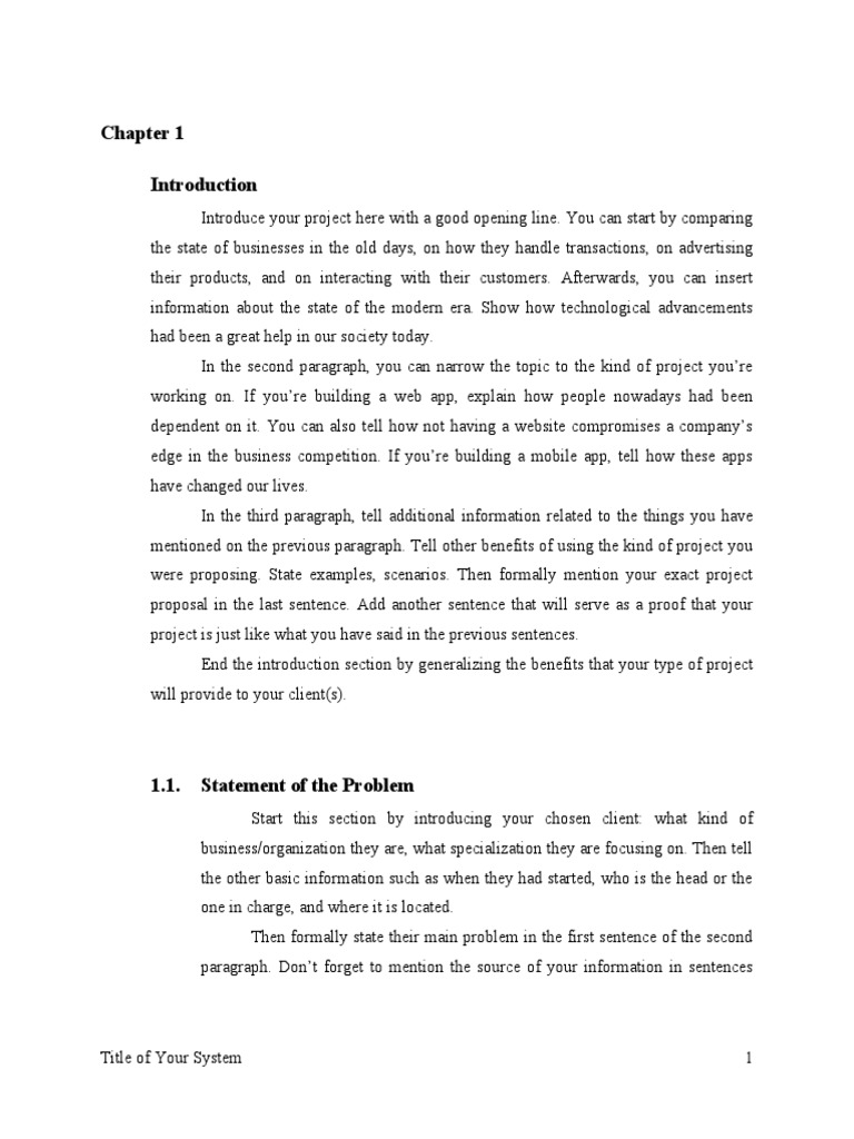 Capstone Project Chapter 1 Guide | PDF | Modular Programming | Paragraph