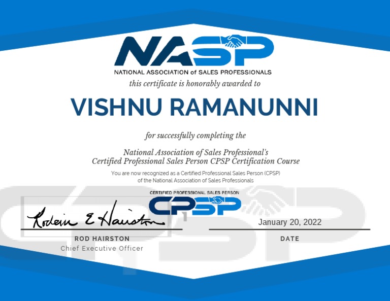 CPSP Certification by NASP | PDF