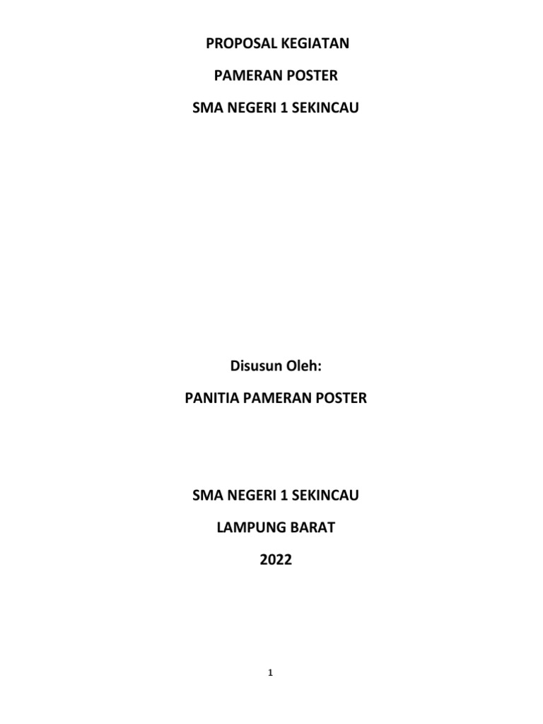 Proposal Pameran Poster Baru Edit | PDF