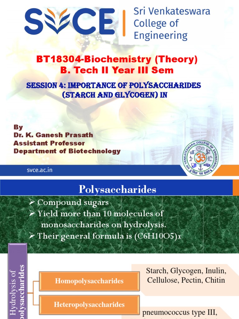 Biochemistry Session 4 Chap 1 | PDF | Starch | Polysaccharide