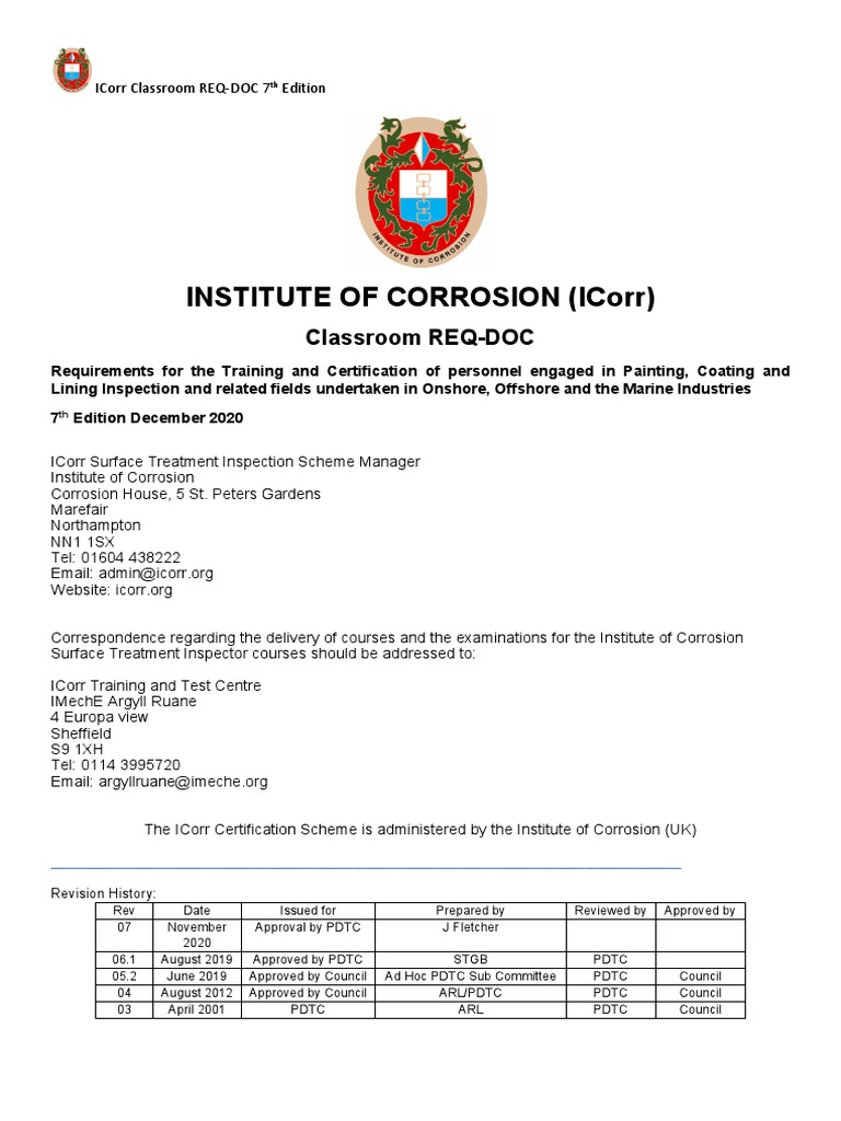 ICorr REQDOC Classroom Ver 7 Dec 2020 | PDF | Test (Assessment ...