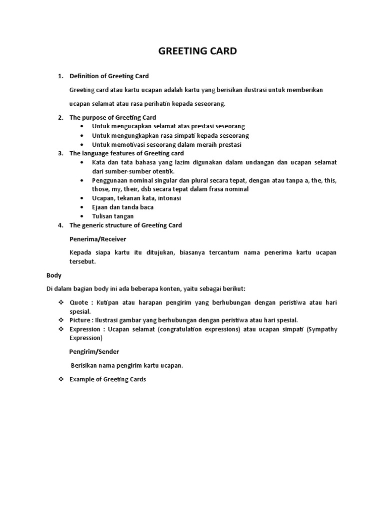 Definition of Greeting Card | PDF