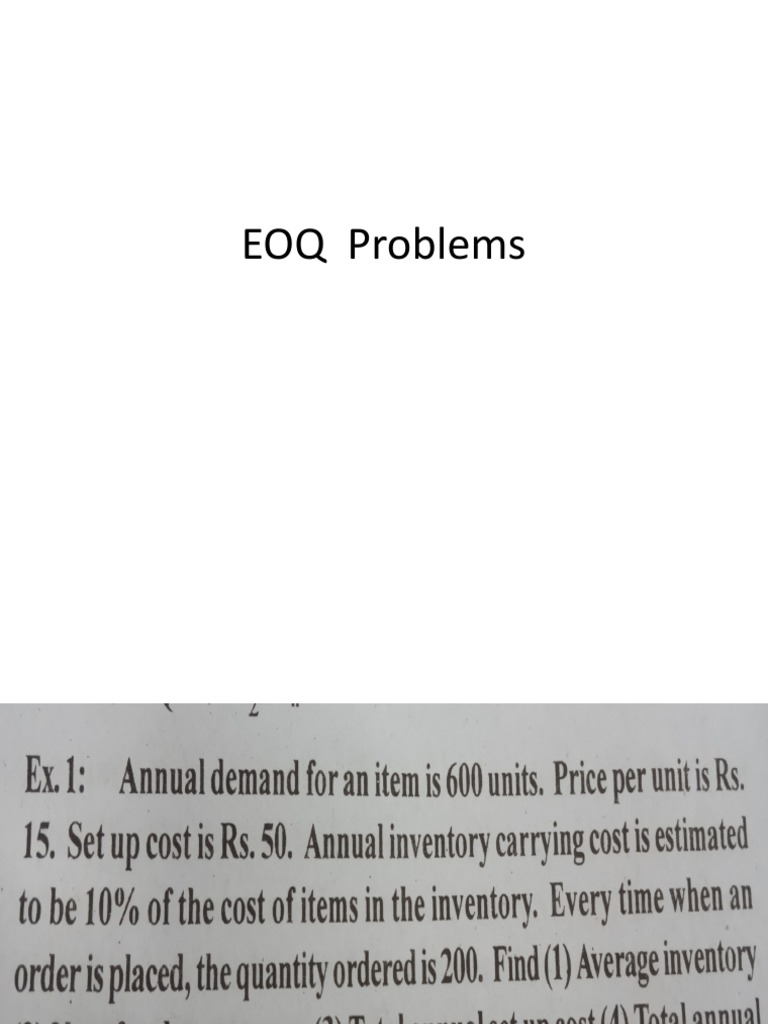 EOQ Problems and Inventory Management Concepts | PDF | Inventory | Business