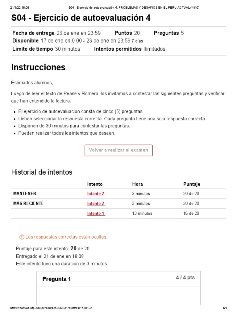 s04 - Ejercicio de Autoevaluación 4 - Problemas y Desafios en El Peru Actual (4110) | Descargar ...