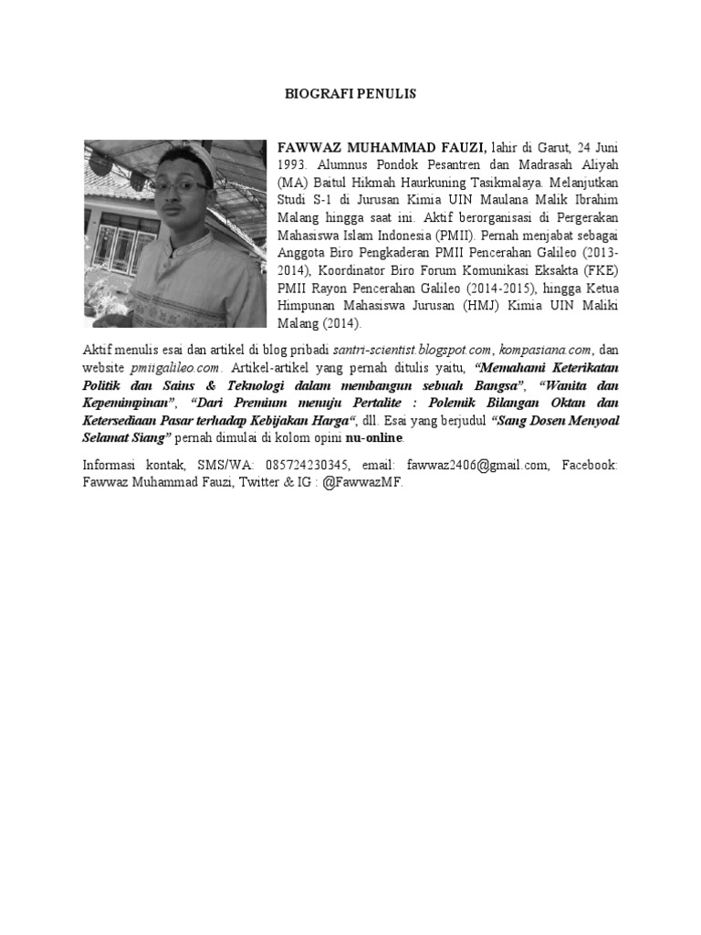 Contoh Biografi Penulis Pdf