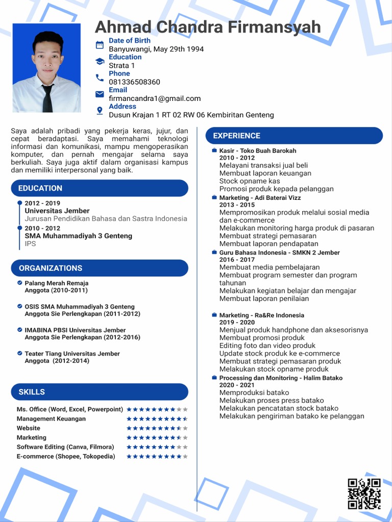 CV Ahmad Chandra Firmansyah | PDF