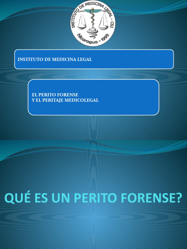 Peritaje Forense y Médico Legal | PDF | Testigo experto ...