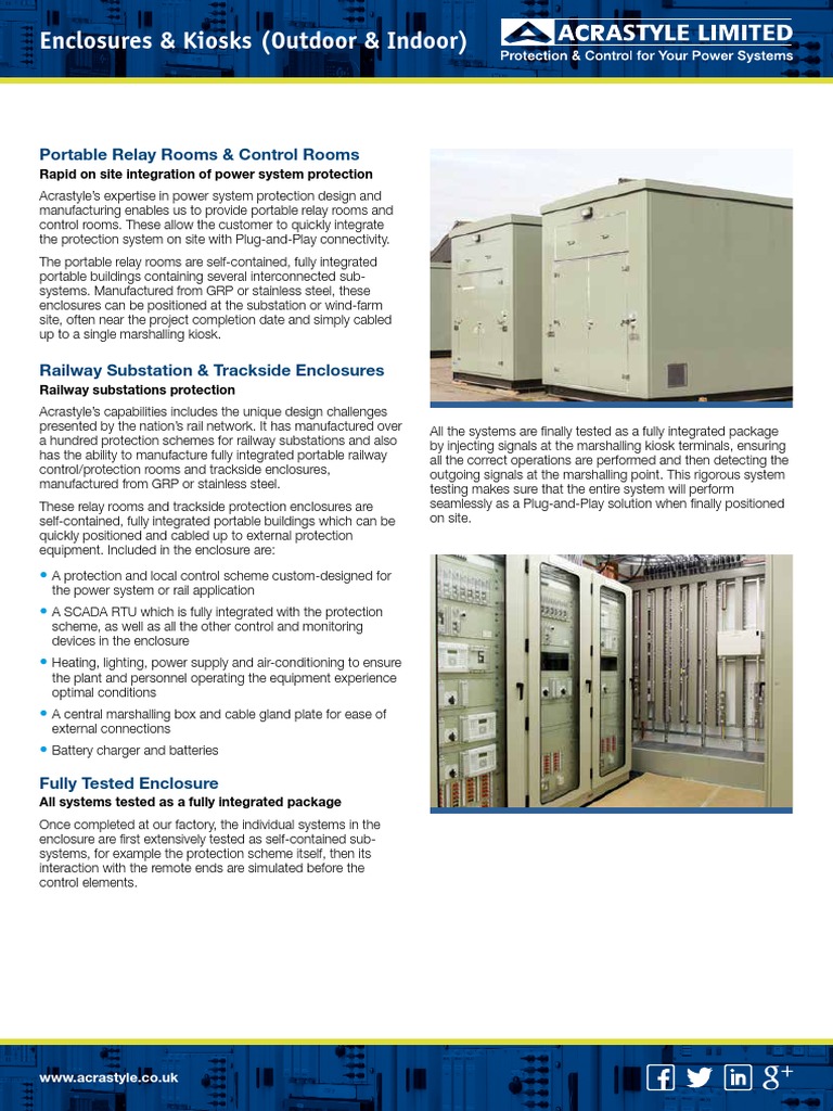 Enclosures & Kiosks (Outdoor & Indoor) : Portable Relay Rooms & Control ...