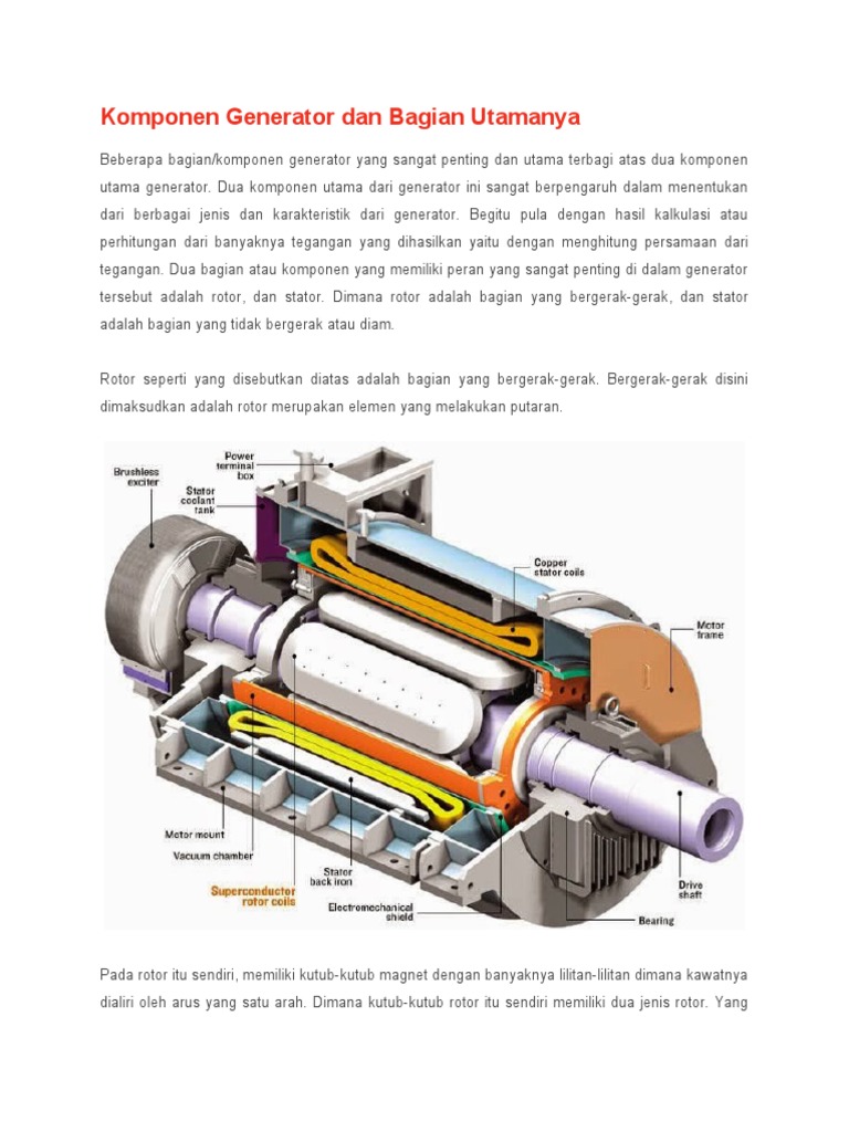 Komponen Generator Dan Bagian Utamanya | PDF