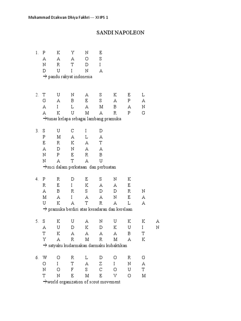 Soal Sandi Napoleon | PDF