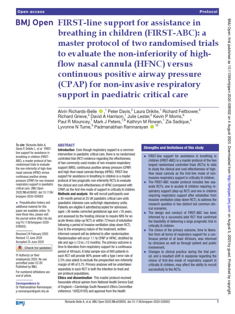 HFNC Vs Cpap | PDF | Randomized Controlled Trial | Informed Consent