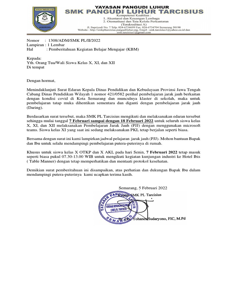 Surat Edaran PJJ | PDF