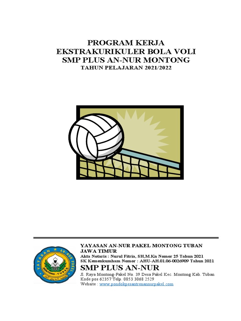 Program Kerja Ekstrakurikuler Bola Voli | PDF