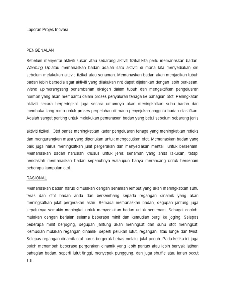 Laporan Projek Inovasi | PDF