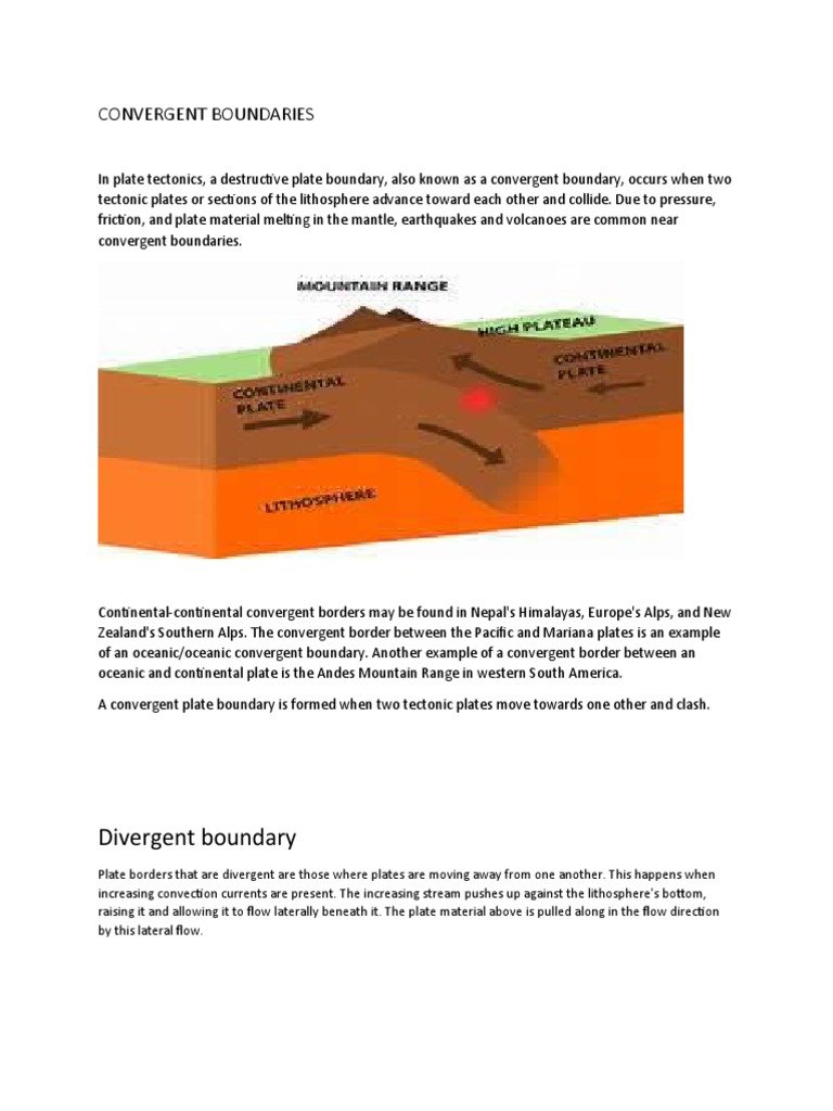Convergent Boundaries | PDF | Plate Tectonics | Fault (Geology)