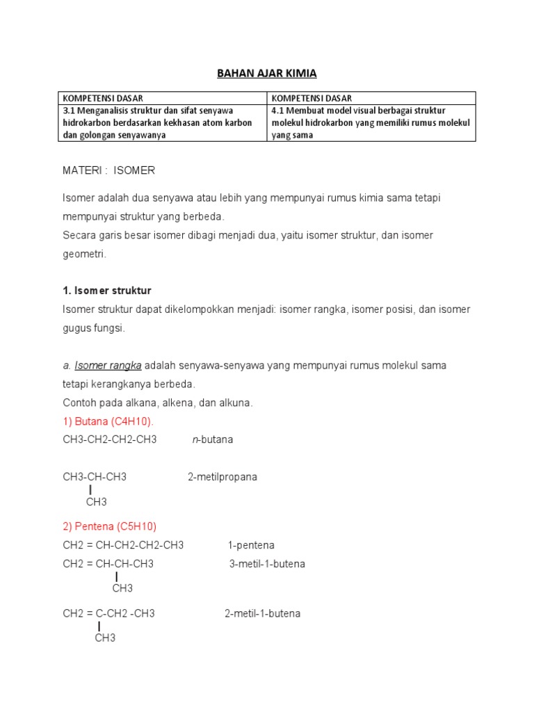Isomer dan Keisomeran Hidrokarbon | PDF