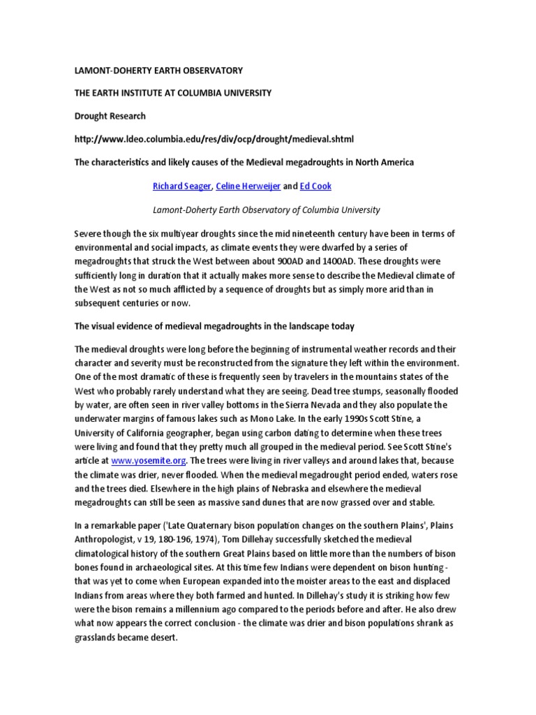 Richard Seager Celine Herweijer Ed Cook: Lamont-Doherty Earth ...
