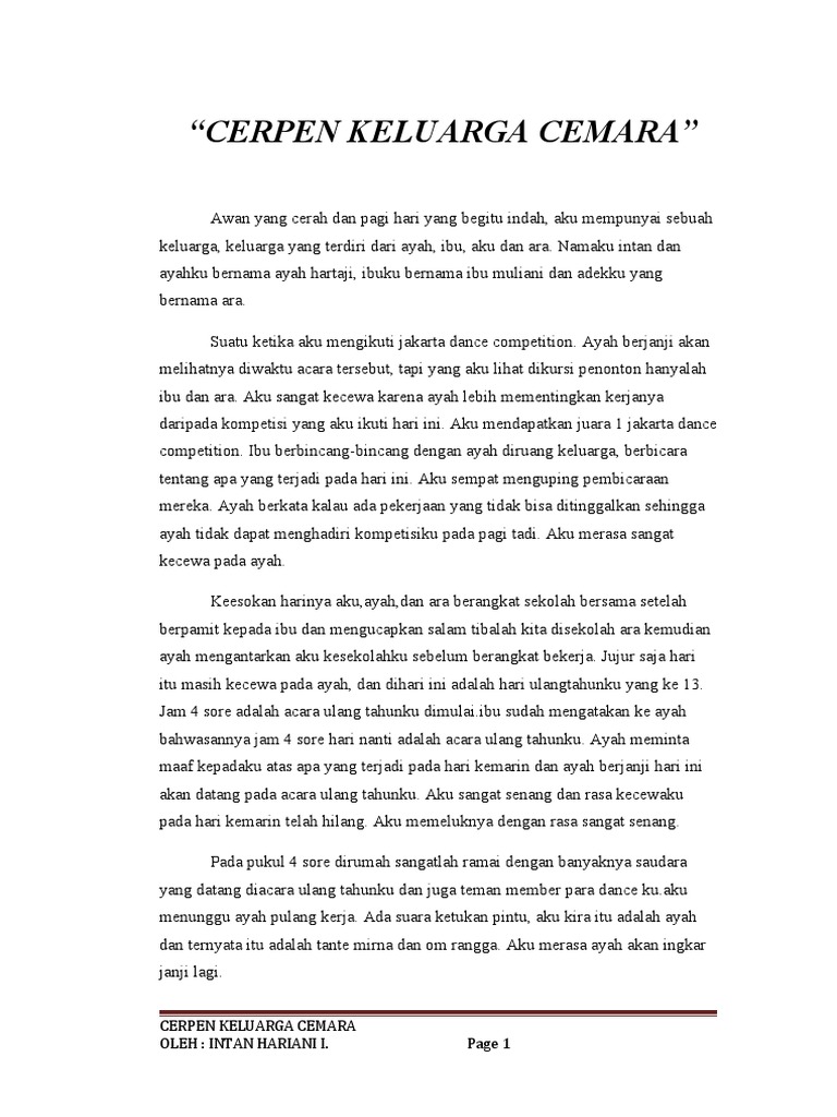 Isi Cerpen (Intan) | PDF