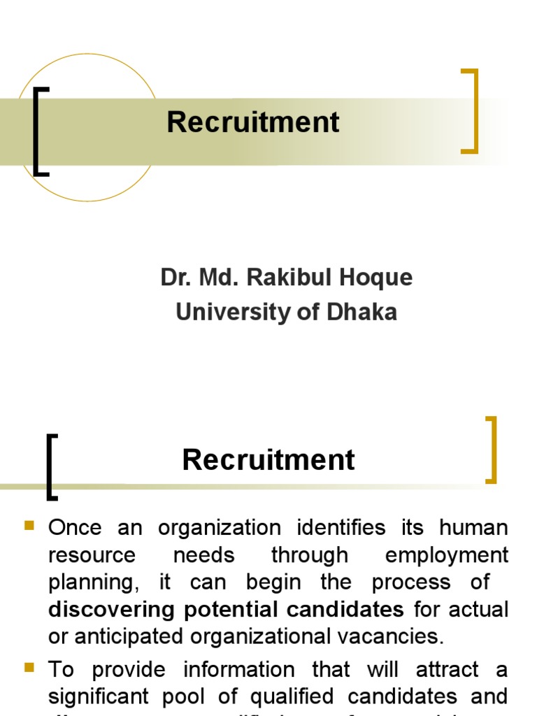 Recruitment: Dr. Md. Rakibul Hoque University of Dhaka | PDF | Temporary Work | Recruitment