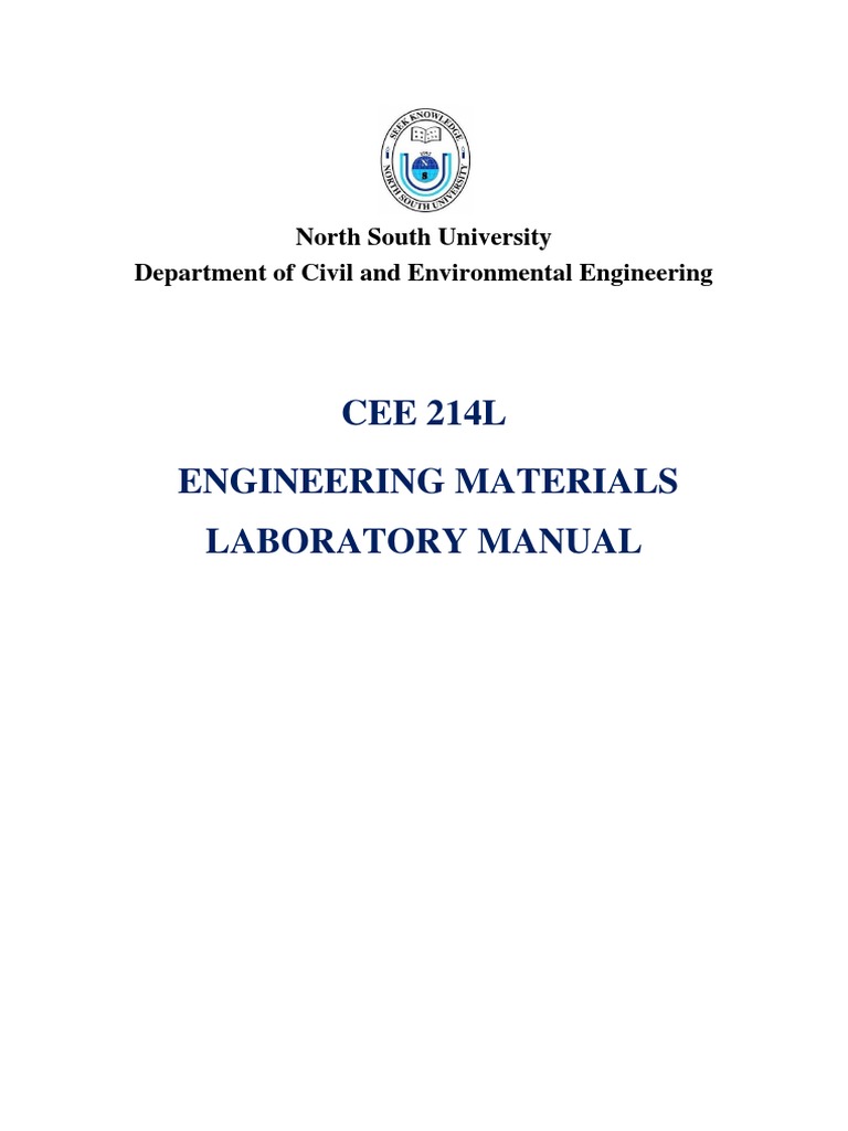 CEE 214L Engineering Materials Laboratory Manual | PDF | Concrete ...