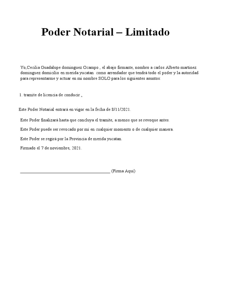 Poder Notarial | PDF
