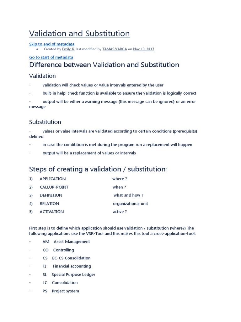 Validation and Substitution | PDF | Boolean Data Type | Subroutine