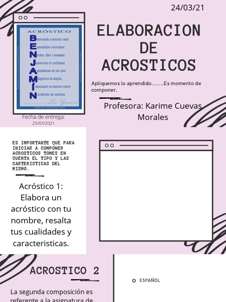 Creación de Acrósticos Creativos | PDF