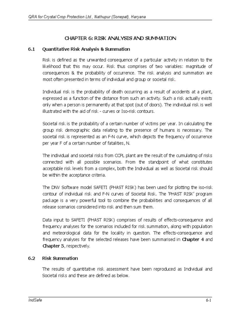 8 QRA Chapter 6 | PDF | Risk | Risk Assessment