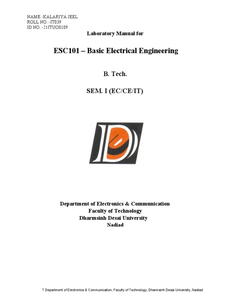 Bee Record Book Pdf Electrical Network Network Analysis